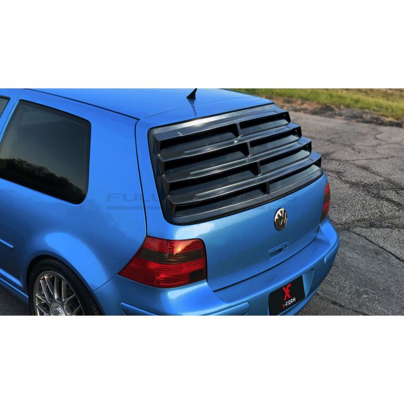 X-Form Rear Window Louvers Gloss Black ABS Plastic Volkswagen Golf ...
